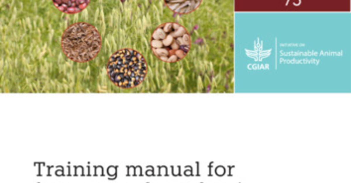Training manual for forage seed production